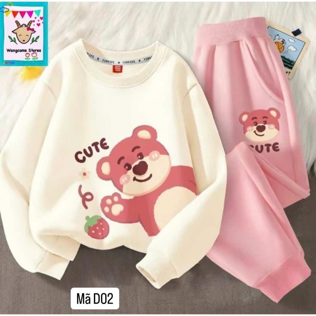 (MÃ D02) [9-55kg] Set bộ quần và áo DÀI TAY mùa Thu, Đông 2024 dành cho MẸ và BÉ, Bộ IN 6 HÌNH ...