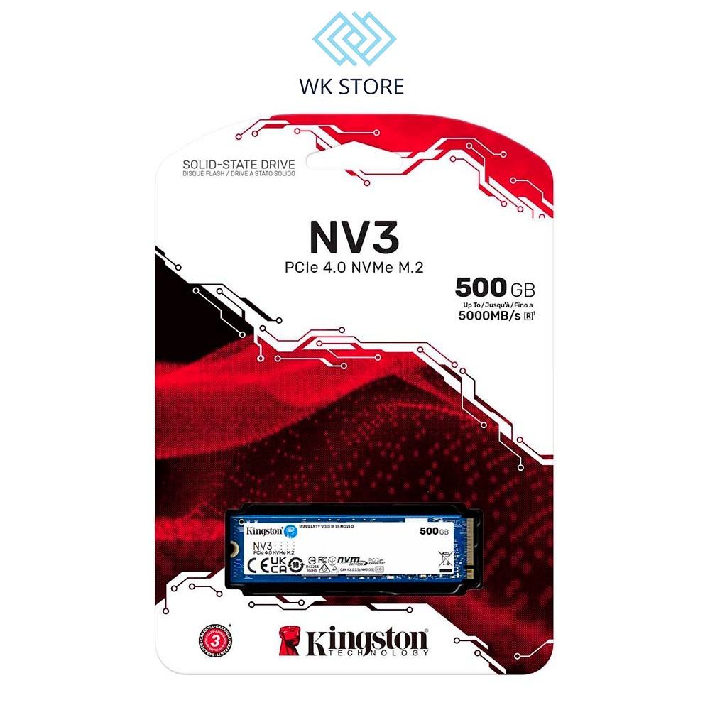 Ổ cứng SSD Kingston NV3 500GB M.2 PCIe Gen4 x4 NVMe | Bảo hành 36 Tháng ...