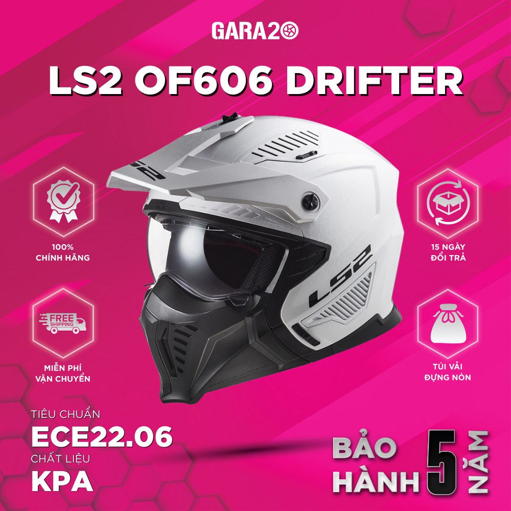 Mũ Bảo Hiểm Đa Năng LS2 OF606 Drifter Tháo Hàm Chuẩn ECE 22.06 Đi Xe ...