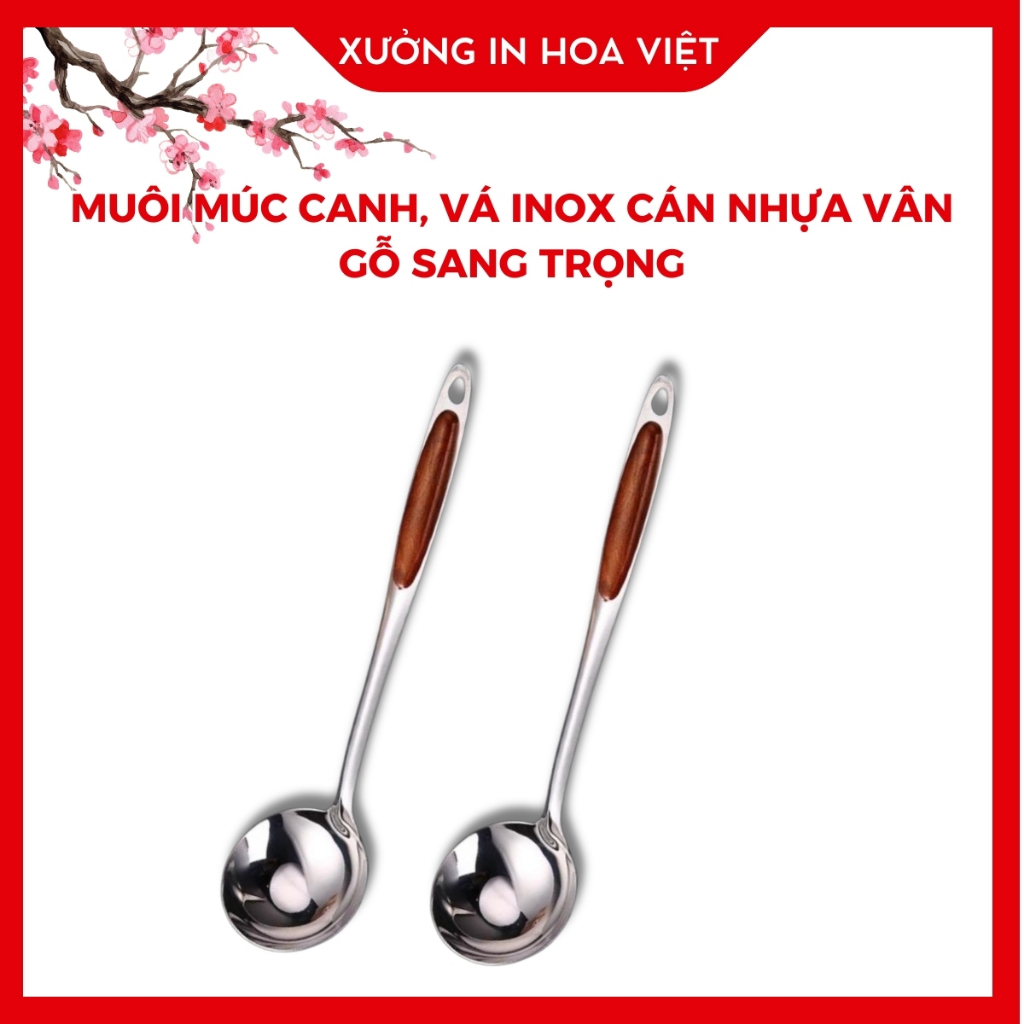 Muôi Múc Canh, Vá Inox Cán Nhựa Vân Gỗ Sang Trọng, Bộ Dụng Cụ Nhà Bếp ...