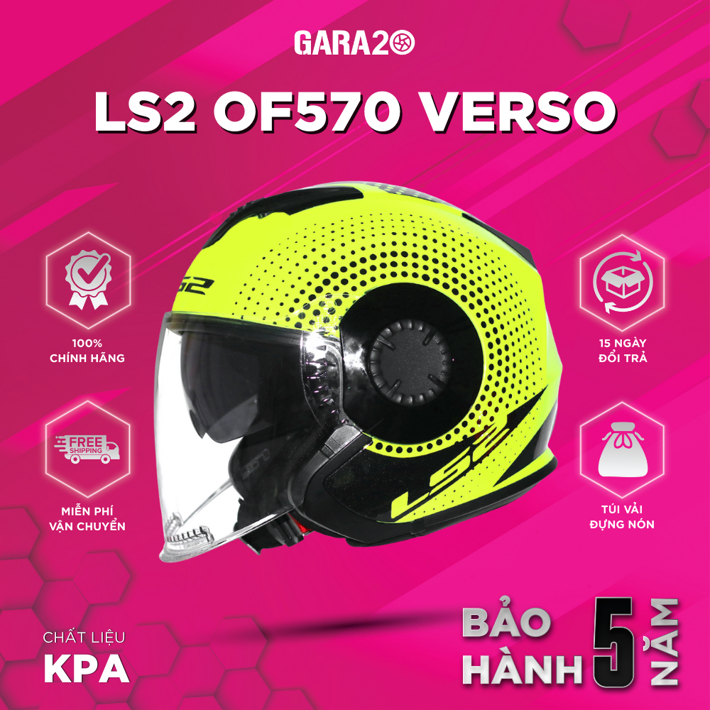 Mũ Bảo Hiểm 3/4 LS2 VERSO OF570 2 Kính Chuẩn ECE 22.05 Bảo Vệ Đi Xe Máy PKL [Hàng Chính Hãng ...