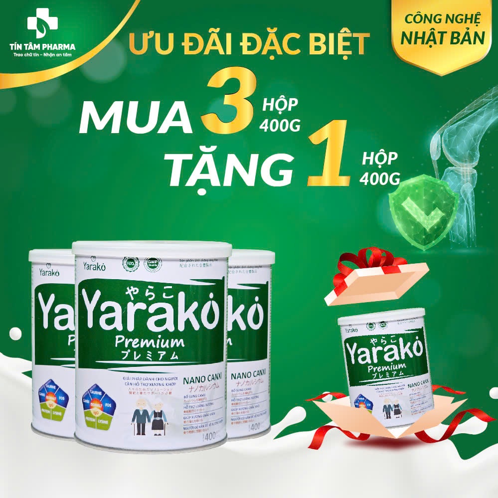 (Mua 3 Tặng 1) - Sữa Canxi YARAKO PREMIUM NANO CANXI Bổ Sung Canxi Ngăn Ngừa Loãng Xương 400g ...