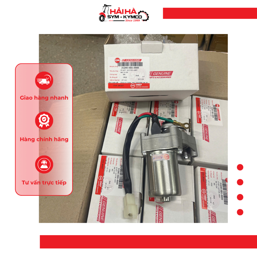 Mô tơ đề xe Angel 100cc mã SB1 xài chung Elegant 100cc, Wave, Dream ...