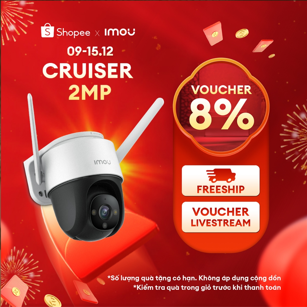 Camera Wifi ngoài trời Imou Cruiser (2MP) I IPC-S22FP I Ghi hình màu ban đêm I Đàm thoại ...