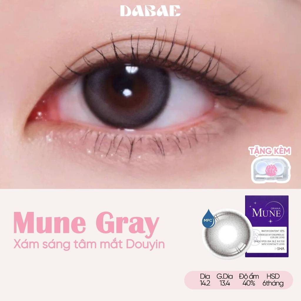 Kính áp tròng DABAE màu xám lạnh giãn nhẹ có độ cận Mune Gray | Shopee ...