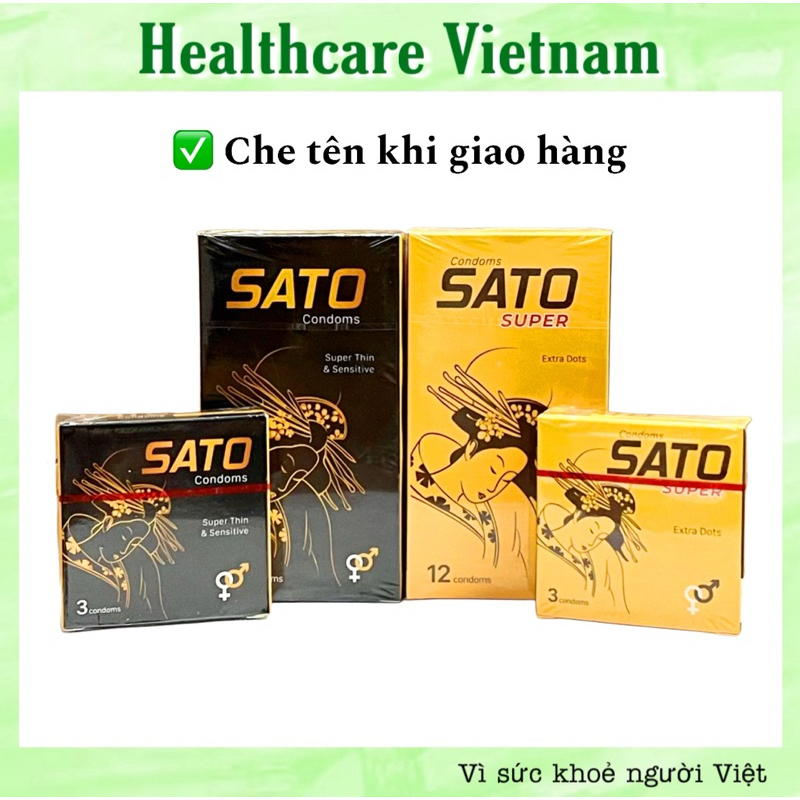 Bao Cao Su Siêu Mỏng Sato Chính Hãng Dược Nhất Nhất | Shopee Việt Nam