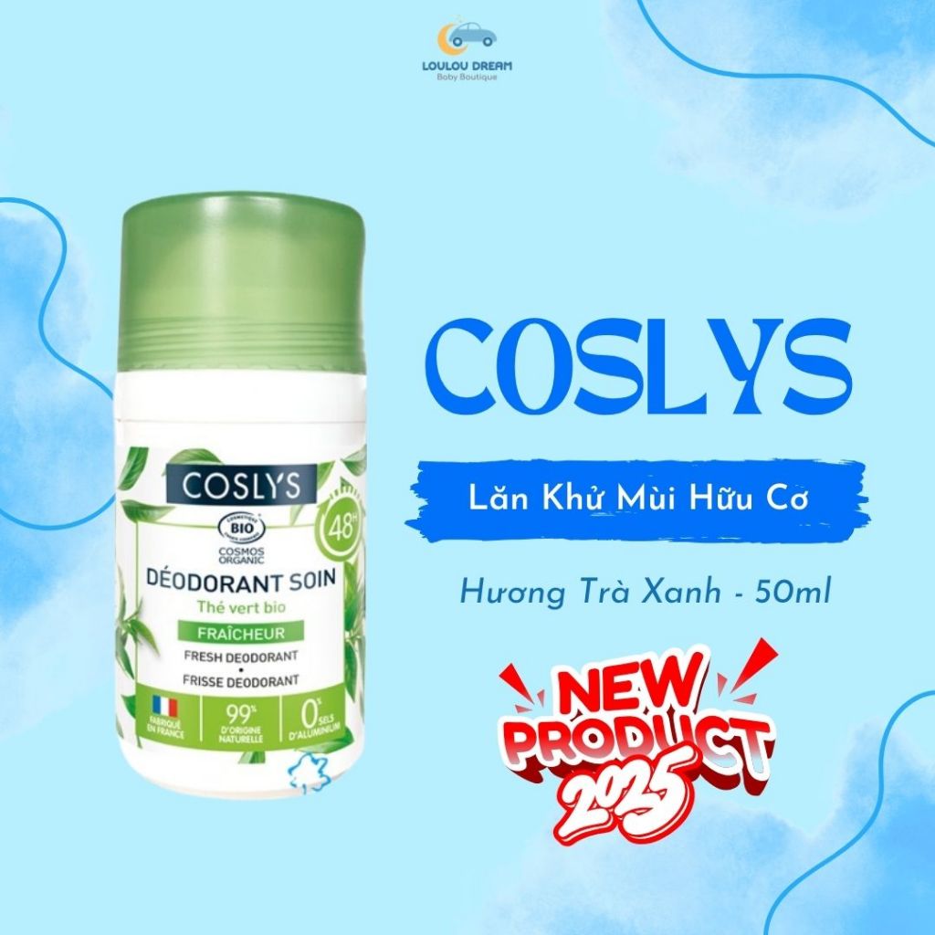 Lăn khử mùi Coslys hữu cơ hương trà xanh 50ml | Shopee Việt Nam