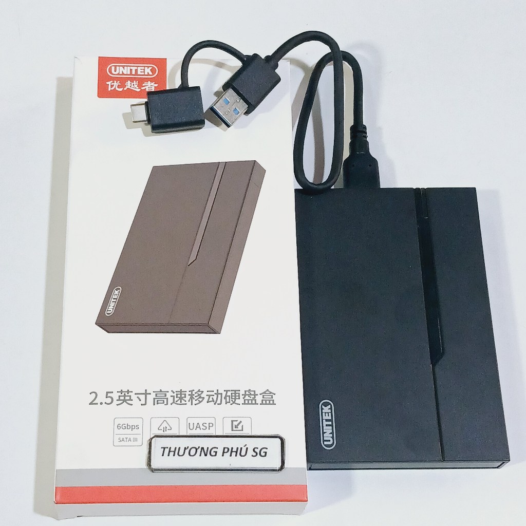 Hộp Box ổ cứng 2.5'' Dual USB và Type C (Box HDD 2.5'' Sata, cáp USB 3. ...