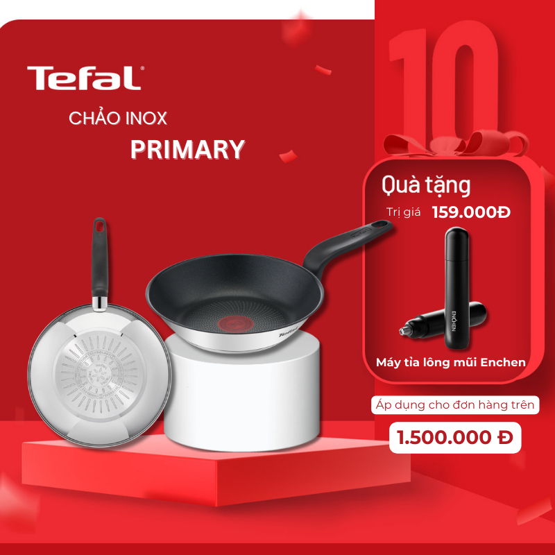 Chảo chống dính inox Tefal Primary dành cho mọi loại bếp -Chính hãng / Bảo Hành 02 năm | Shopee ...