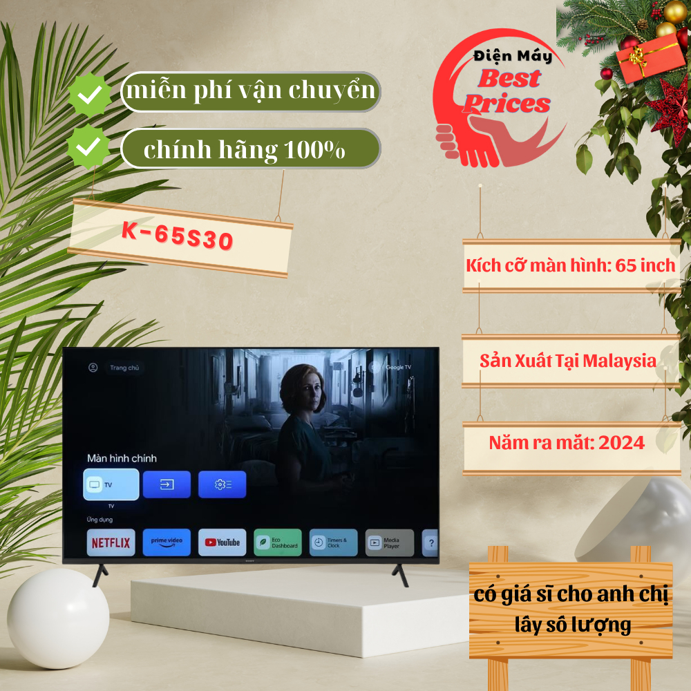 K-65S30 Google Tivi Sony 4K (Ultra HD) 65 inch K-65S30 | Shopee Việt Nam