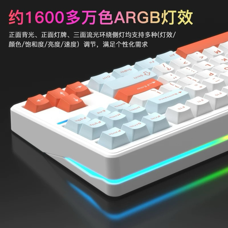 Bàn Phím Cơ Không Dây Riccks RS8 V2 - 3 Mode | Mạch Xuôi | Led RGB+Led viền | Full Foam,Full Mod ...