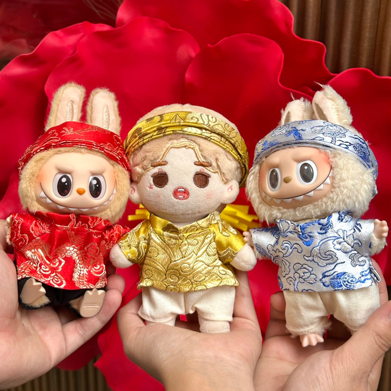 [HỎA TỐC] Áo dài Tết gấm Labubu/ Baby Three và Doll 10cm 15cm 20cm ...