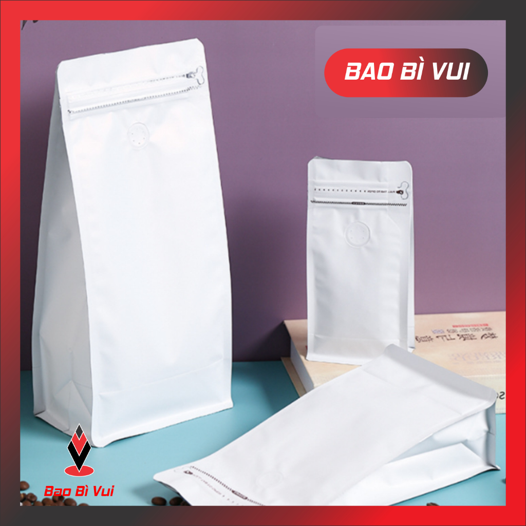 [1 kg] Túi zip 8 cạnh màu trắng sữa cao cấp - BAO BÌ VUI | Shopee Việt Nam