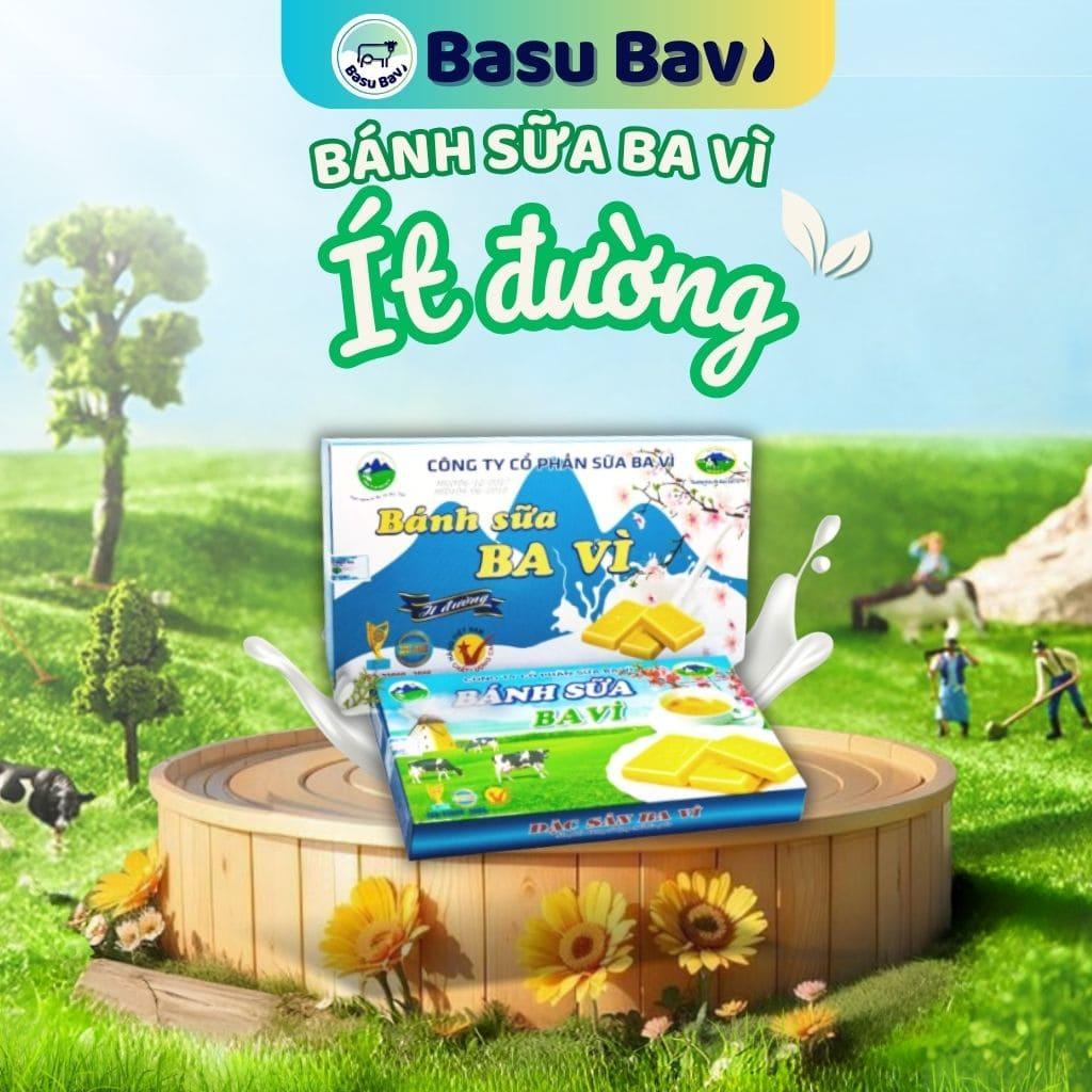 Bánh sữa Ba Vì ít đường - BASU BAVI Đặc sản Ba Vì Chính hãng | Shopee ...