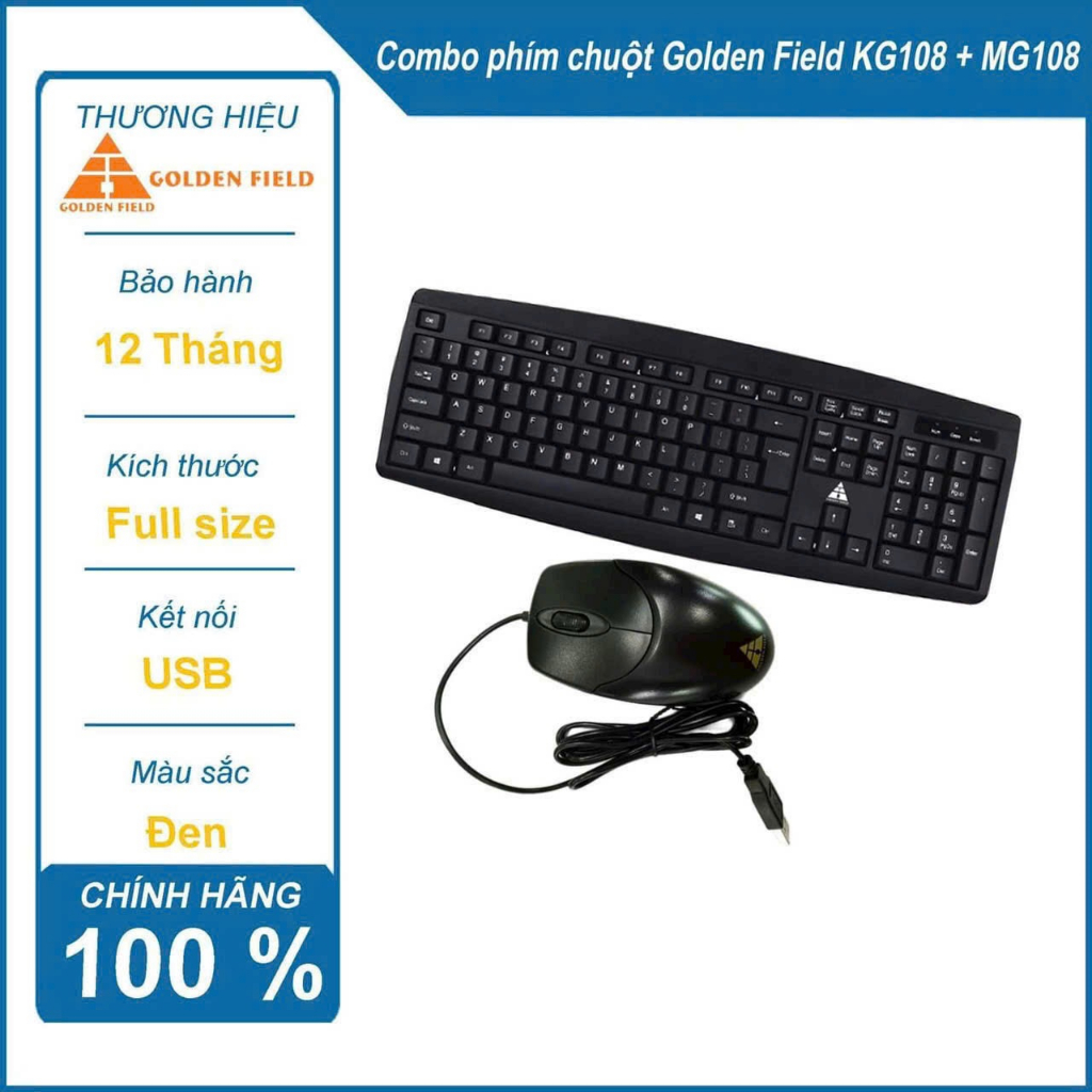 Bộ bàn phím chuột Golden Field KG108 Chính Hãng | Shopee Việt Nam