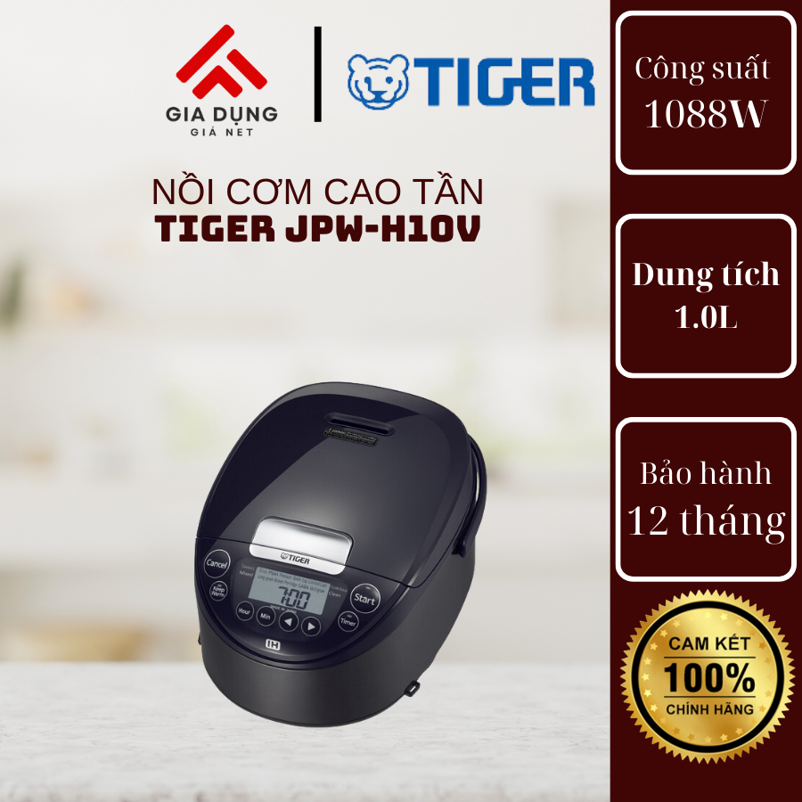Nồi cơm điện Tiger dung tích 1,0L JPW-H10V, hàng chính hãng bảo hành 12 ...
