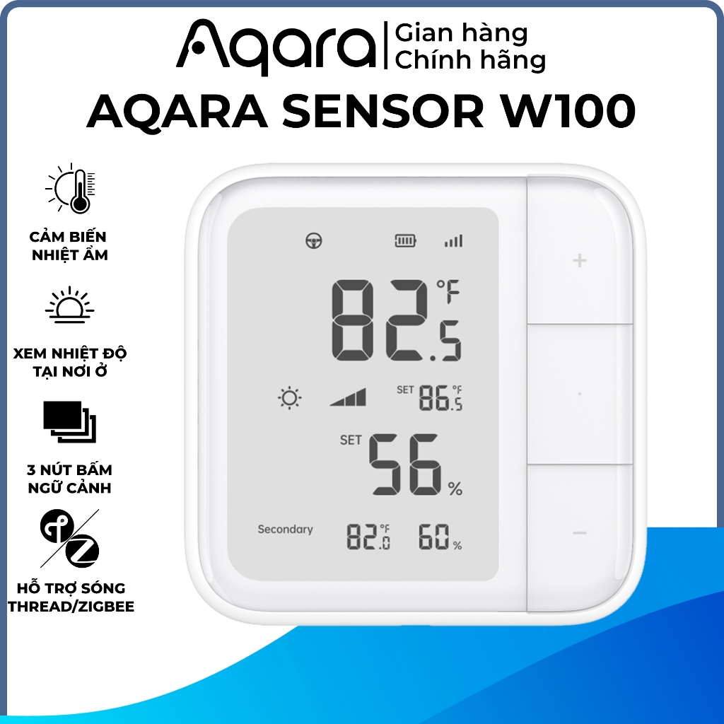 Cảm biến Nhiệt độ Aqara Climate Sensor W100 - Màn hình hiển thị Nhiệt ...