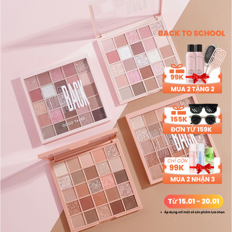 Bảng phấn mắt 25 ô màu GOGO TALES Crystal Color Charming Eyes tông cam ...