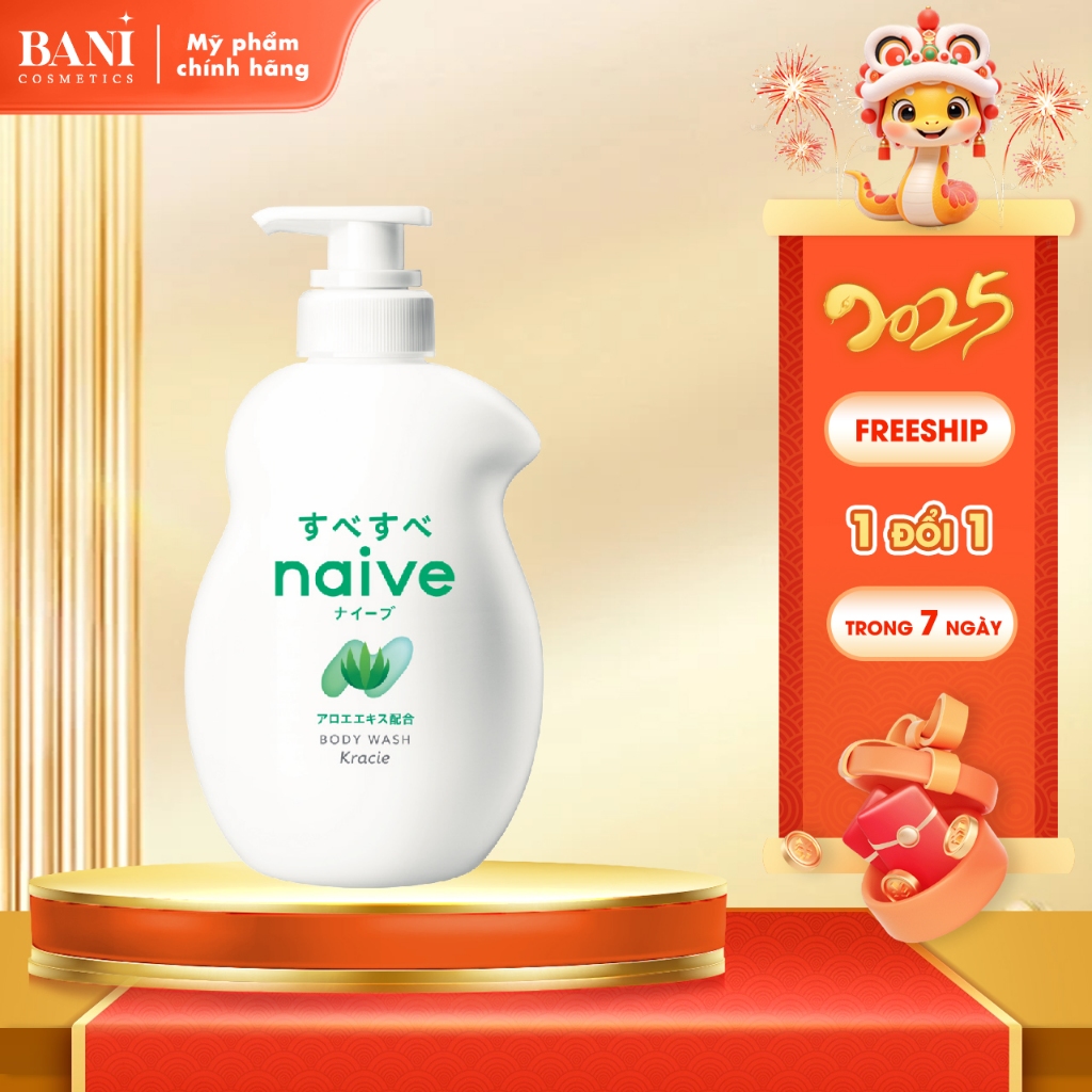 Sữa Tắm Chiết Xuất Từ Lô Hội Kracie Naive Body Wash Aloe (530ML) | Shopee Việt Nam