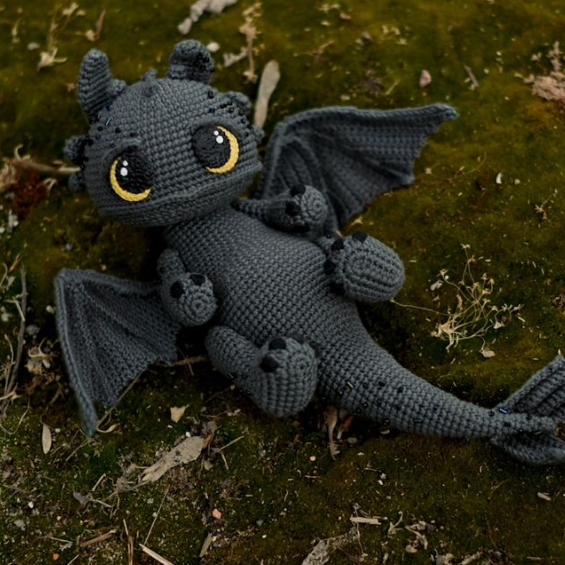 Gấu bông Toothless len móc handmade cao 30cm – Món quà độc đáo, an toàn ...