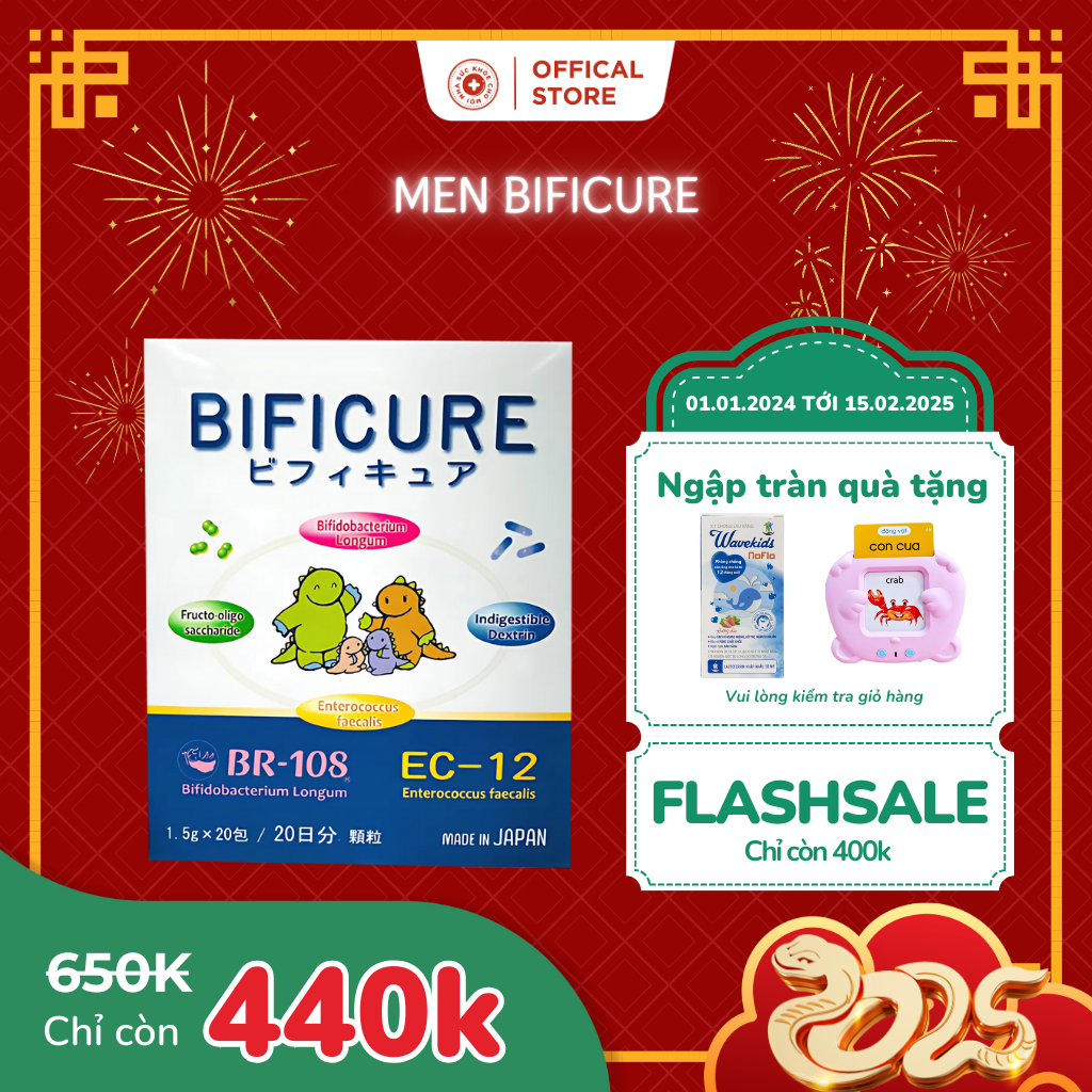 Men vi sinh BIFICURE hộp 20 gói giúp bổ sung lợi khuẩn, hỗ trợ tiêu hóa ...