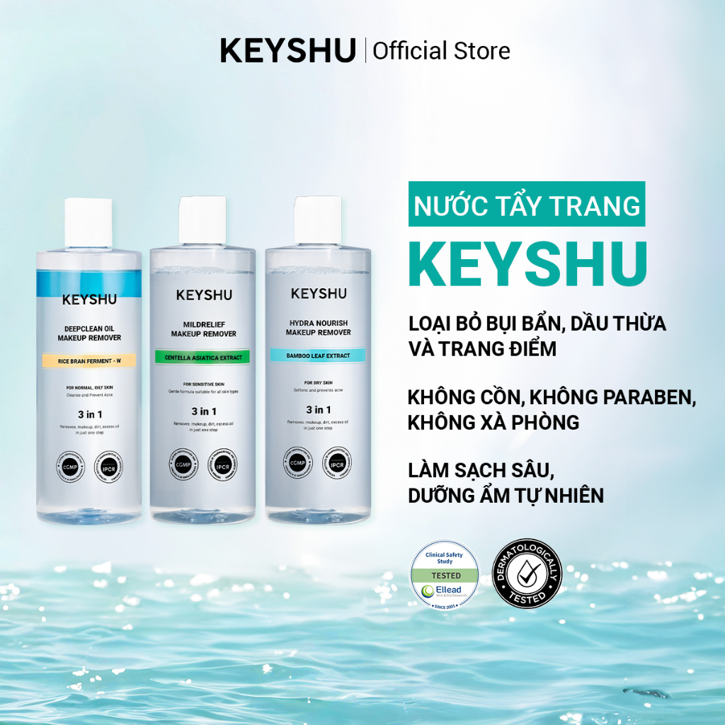 Nước Tẩy Trang Makeup Remover KEYSHU Phù Hợp Cho Da Dầu, Da Khô, Da ...