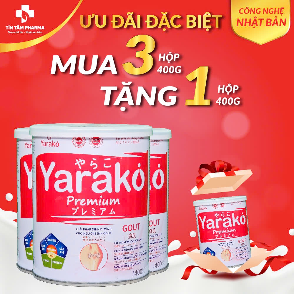 (Mua 3 Tặng 1) - Sữa GOUT YARAKO PREMIUM GOUT Giải Pháp Dinh Dưỡng Hữu Hiệu Cho Người Bệnh Gout ...