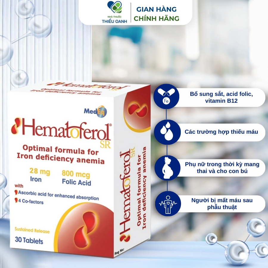 Hematoferol SR MedEq - Bổ Sung Sắt Hữu Cơ, Acid Folic Cho Bà Bầu Giảm ...