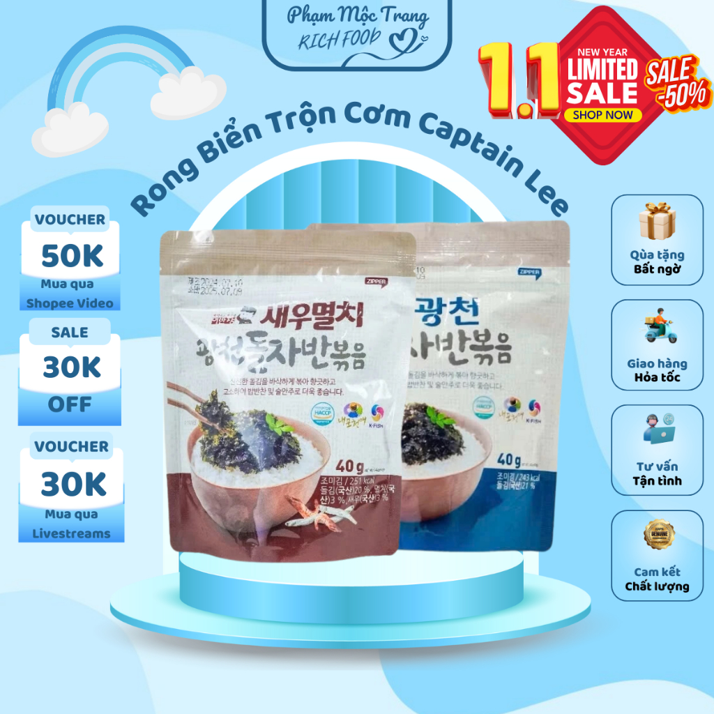 Rong Biển Trộn Cơm Captain Lee Vị Tôm Cá Cơm & Truyền Thống - Rong Biển ...