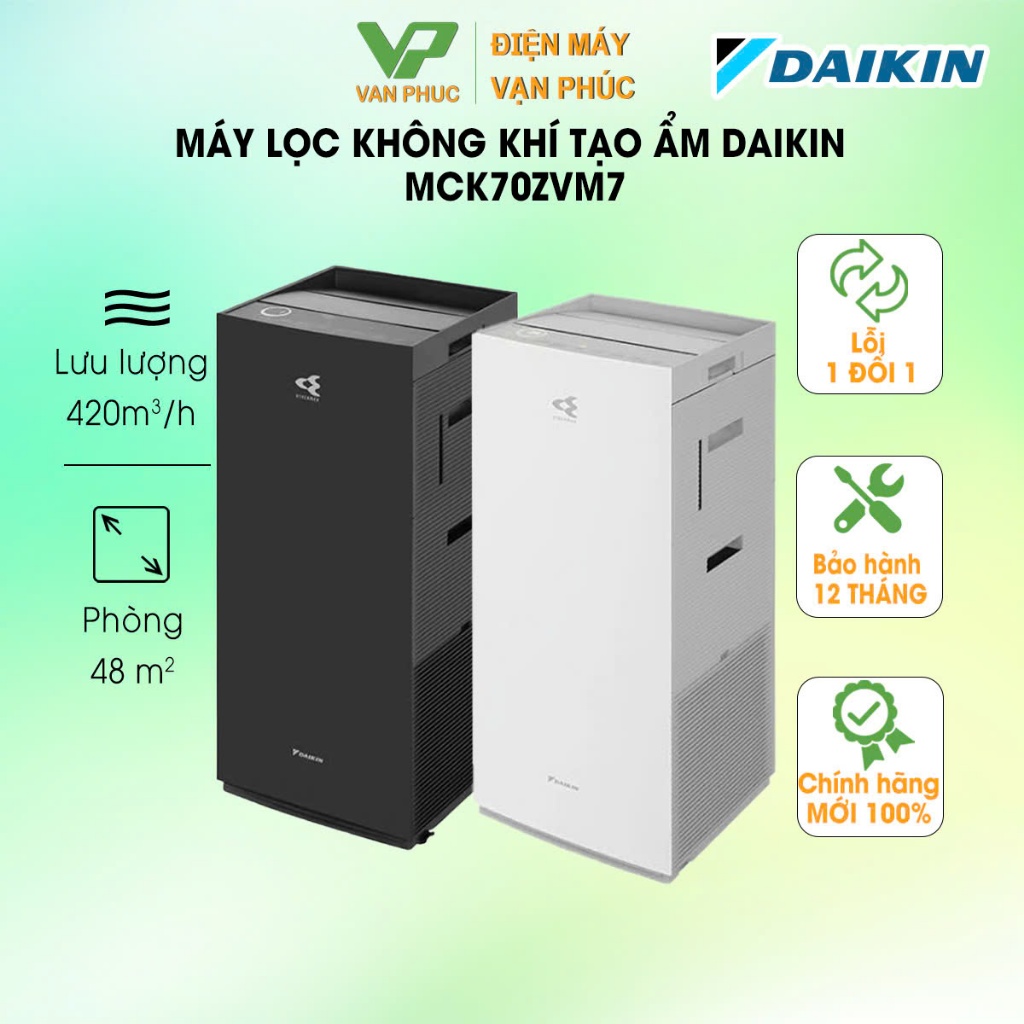 Máy lọc không khí tạo ẩm Daikin MCK70ZVM7 dùng 48m2, Twin Streamer, màng lọc 10 năm | Shopee ...
