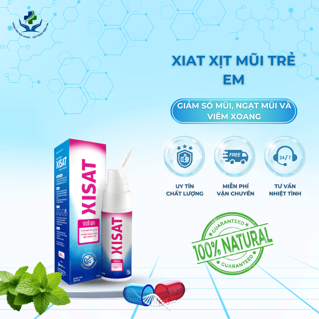 Xịt mũi nước biển sâu XISAT Trẻ em 75ml giúp vệ sinh mũi, phòng ngừa sổ ...