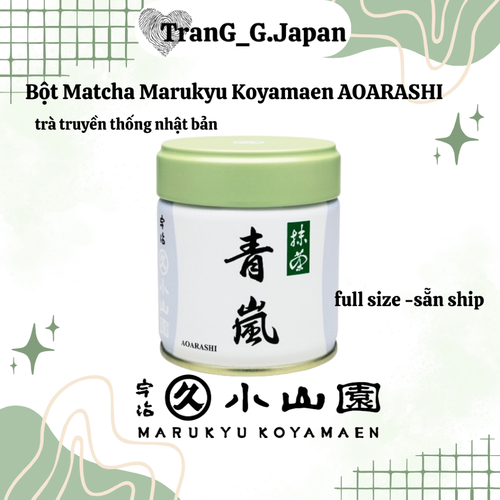 Bột Matcha AOARASHI Hãng Marukyu Koyamaen Trà Nguyên Chất Truyền Thống ...