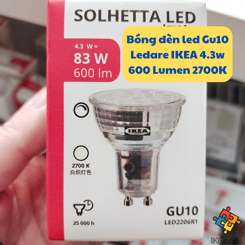 Bóng đèn led Gu10 Ledare IKEA 4.3w 600 Lumen tương 83w bóng đèn truyền ...
