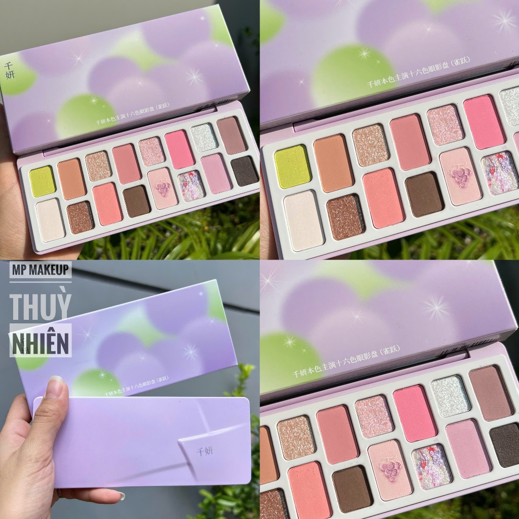 Bảng phấn mắt CHEERYEP True (QIANYAN) 16 màu - Tone 10 (bảng tím ...