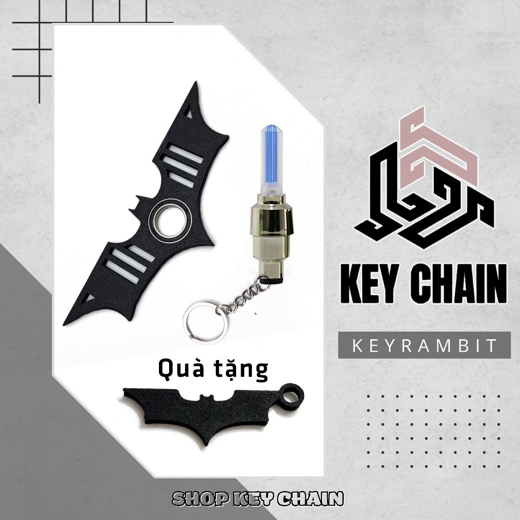 Móc Khóa Combo Keyrambit T6 BatMan Kèm Đèn Neon Giúp Giảm Stress Tặng ...
