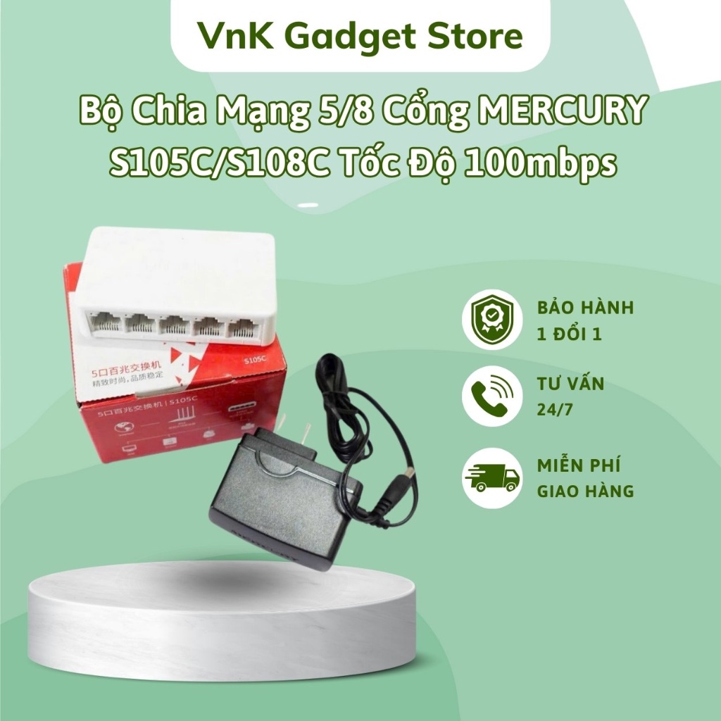 Bộ Chia Mạng 5/8 Cổng MERCURY S105C/S108C Tốc Độ 100mbps | Shopee Việt Nam