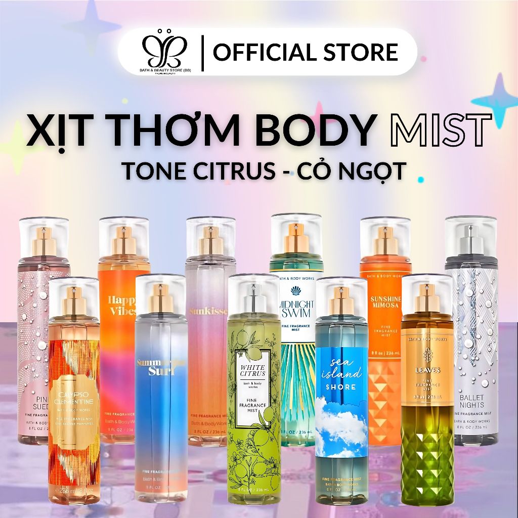 Body mist Xịt thơm body mist Bath & Body Works tone citrus full size ...