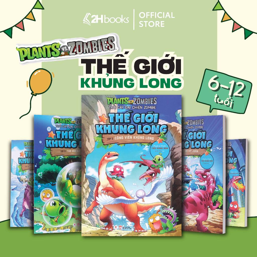 Sách Trọn bộ 12 cuốn plant vs zombie, Thế Giới Khủng Long, truyện tranh ...