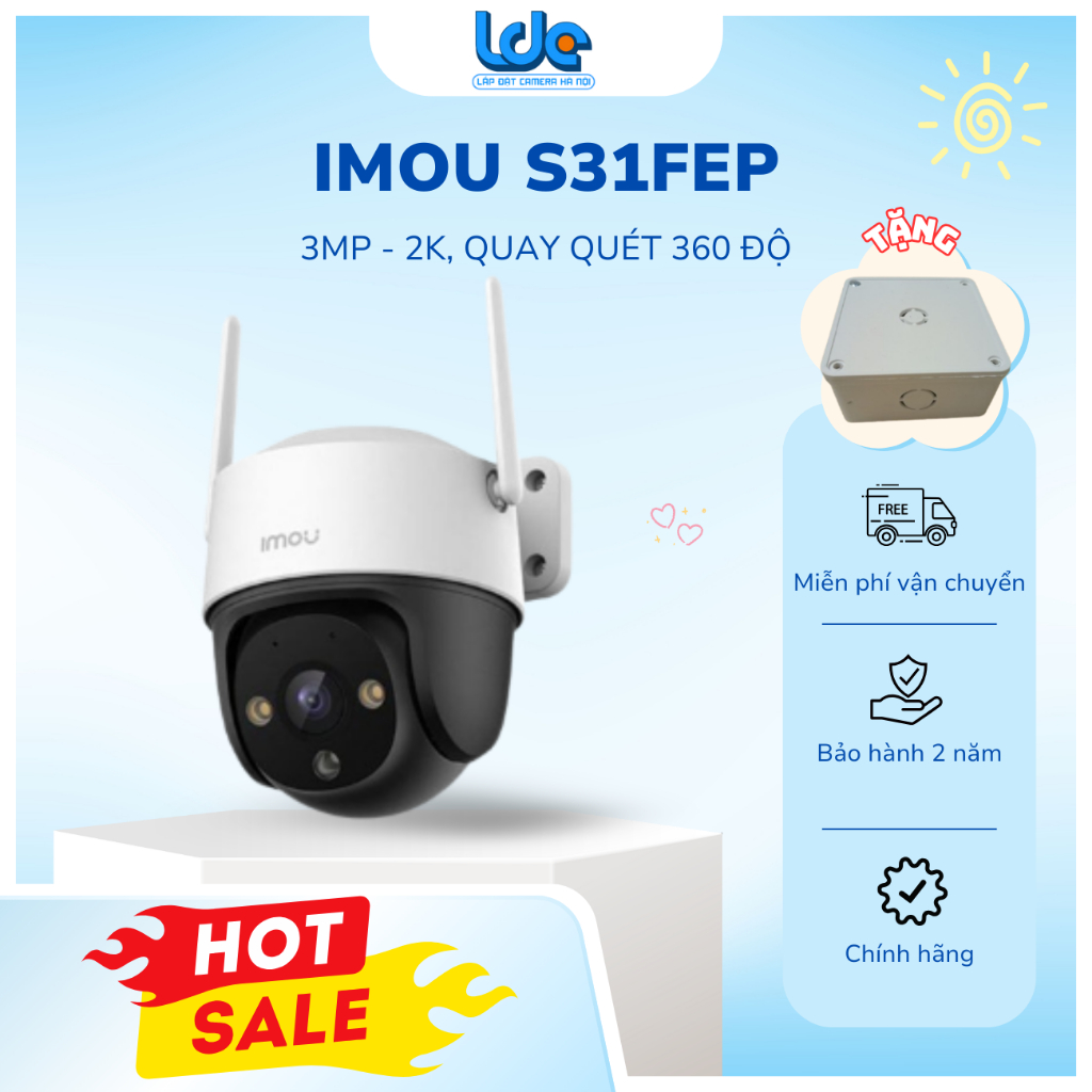 Camera IMOU S31FEP,F51FEP, K7FP, quay quét 360 độ, có màu đêm, loa mic ...