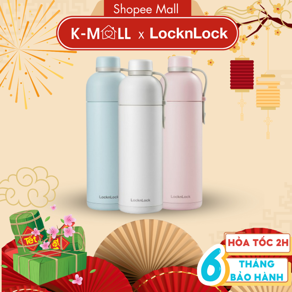 Bình giữ nhiệt LocknLock Belt Bottle LHC4267 490ml 3 Màu có quai xách ...