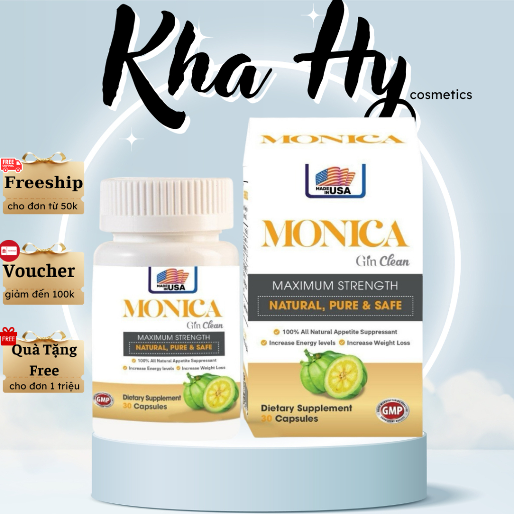 Viên Uống Giảm Cân Gin Clean Monica Đốt Mỡ Siết Cơ Hiệu Quả Hộp 30 Viên Mẫu Mới - Khả Hy ...