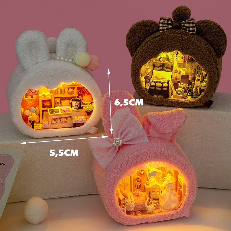 [ Chưa lắp ráp ] Mô hình nhà mini DIY PLUS FAMILY phủ vải nhiều chủ đề ...