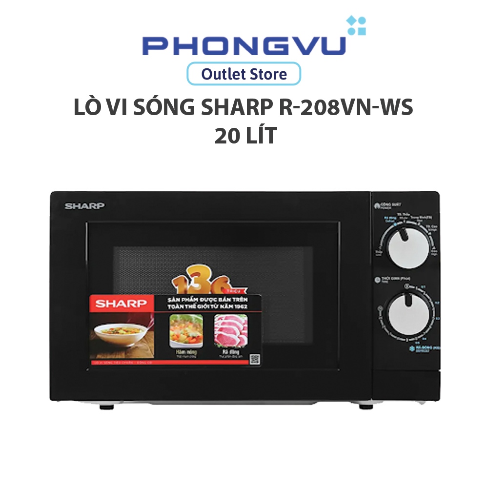 Lò vi sóng Sharp R-208VN-WS 20 lít - Bảo hành 12 tháng | Shopee Việt Nam