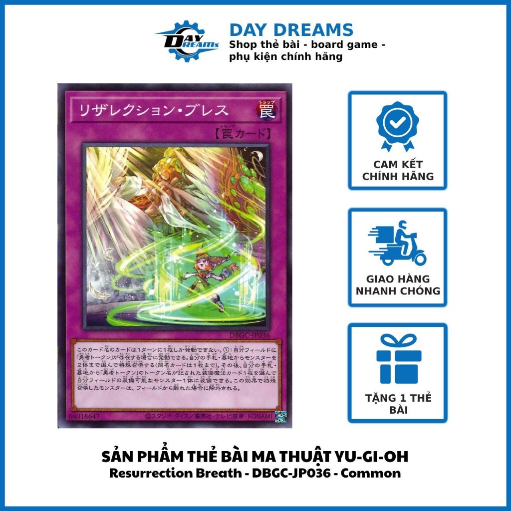 THẺ BÀI YUGIOH CHÍNH HÃNG: Resurrection Breath - DBGC-JP036 - Common | Shopee Việt Nam