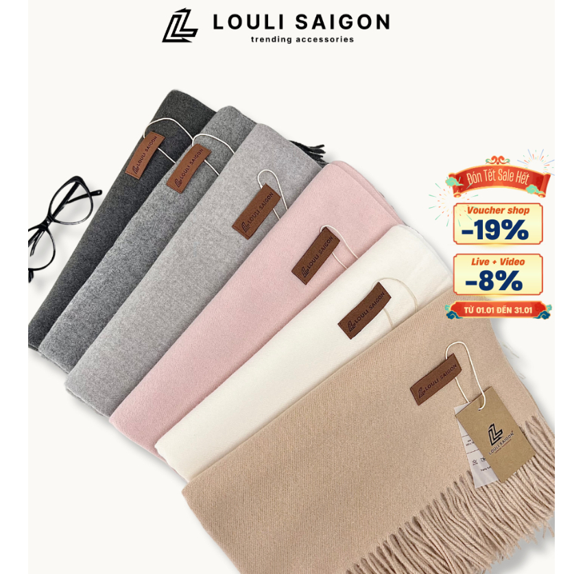 Khăn choàng cổ cashmere nam nữ LOULI SAIGON, khăn quàng cổ mùa đông cotton cao cấp thời trang ...