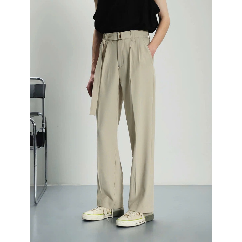 Quần Âu Kaki Ống Suông Có Đai Vibe Hàn Quốc Casual Menwears XX08 | Shopee Việt Nam