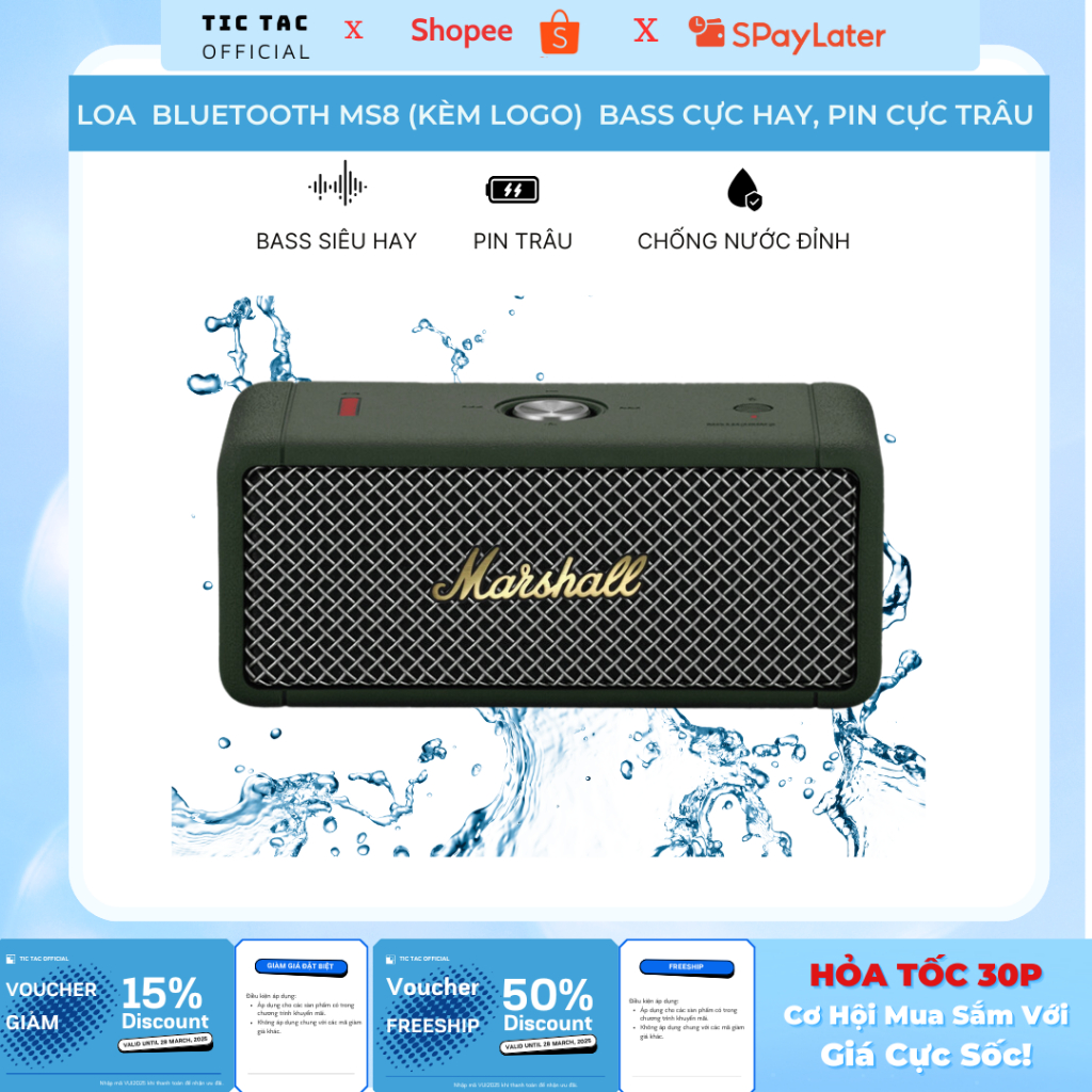 Loa bluetooth M8( TẶNG LOGO ) Công Suất 20w, Chỉnh Bass Trep, Pin Trâu ...