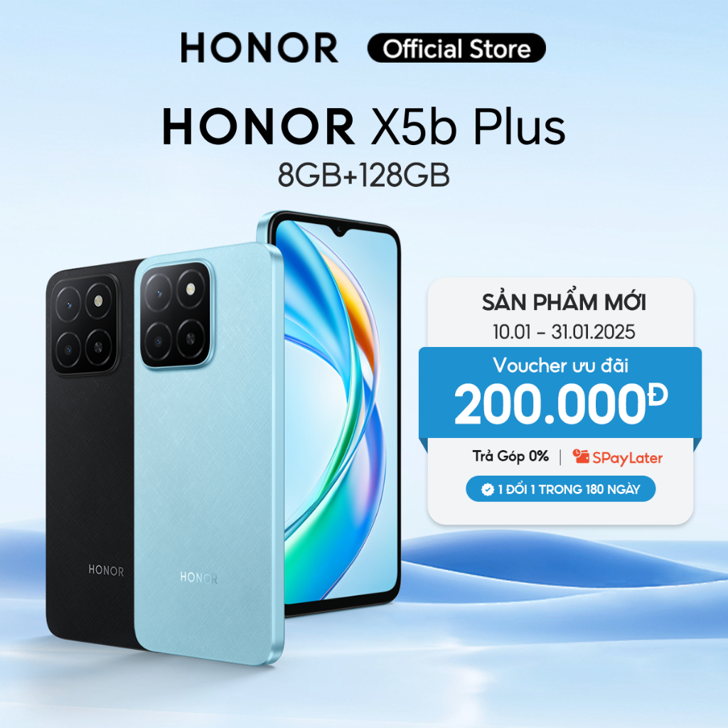 Điện thoại HONOR X5b Plus 8GB+128GB | Pin 5200mAh 90Hz | Màn hình 6.56 ...