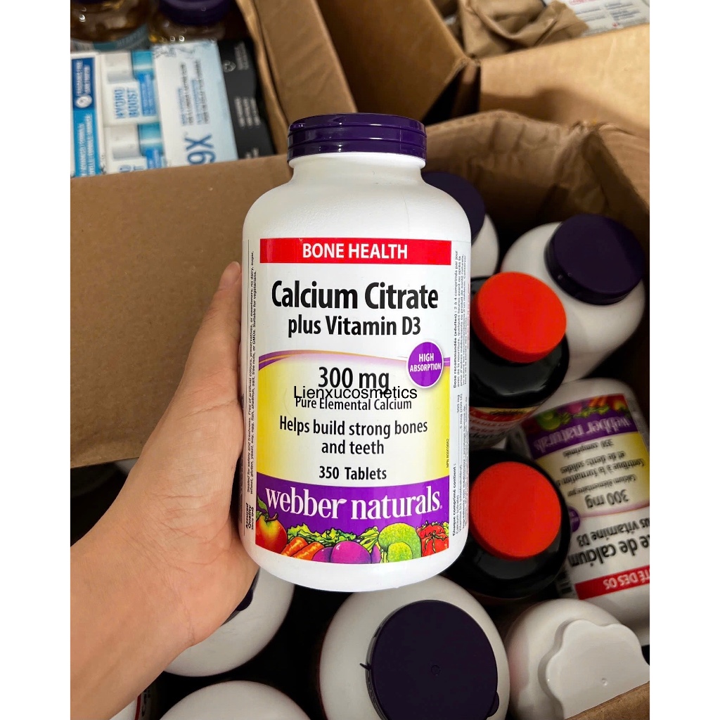 Webber naturals Canxi và vitamin D3 calcium citrate plus vitamin D3, hộp 350 viên | Shopee Việt Nam