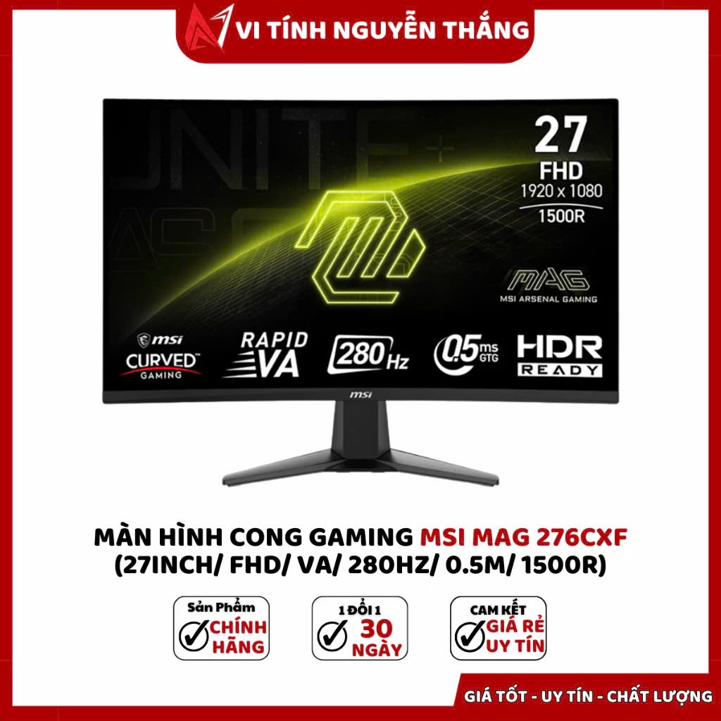 [Full Vat ]Màn hình cong MSI MAG 276CXF (27 inch/ VA/ FHD/ 280Hz/ 0.5Ms) - BẢO HÀNH 36 THÁNG ...
